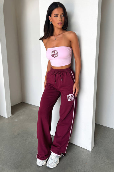 Beckham Wide Leg Pants - Burgundy – Thats So Fetch UK