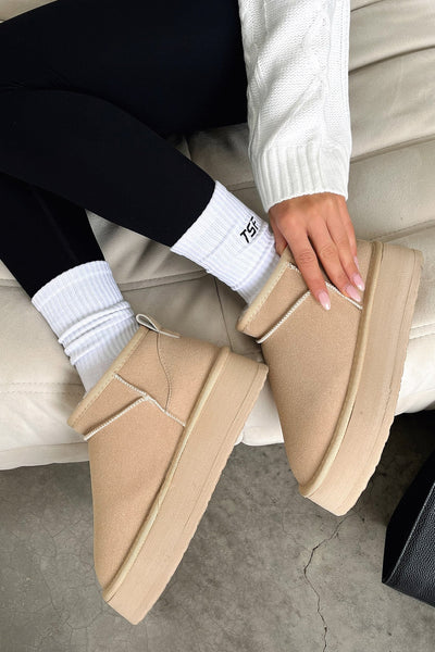 Eesha Platform Boots - Sand – Thats So Fetch UK