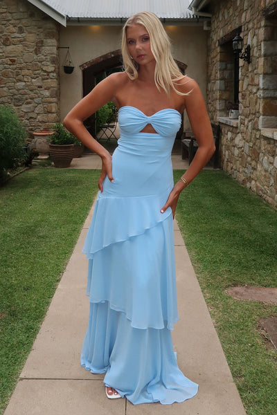 Gretta Strapless Maxi Dress - Blue – Thats So Fetch UK