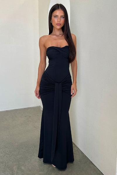 Taryn Strapless Maxi Dress - Black – Thats So Fetch UK